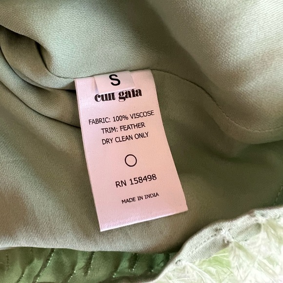 cult gaia | Dresses | Cult Gaia Zariah Green Feather Mini Dress | Poshmark